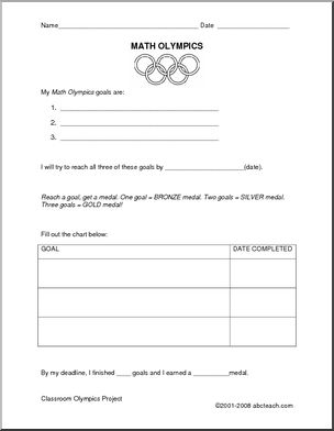 Winter Olympics: Research Template (b&w) – Abcteach