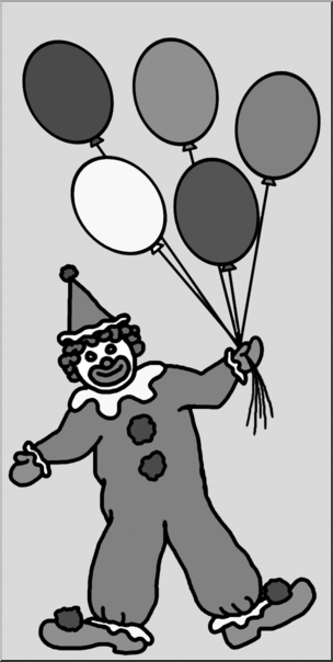 Clip Art: Counting Clown Grayscale Unlabeled – Abcteach