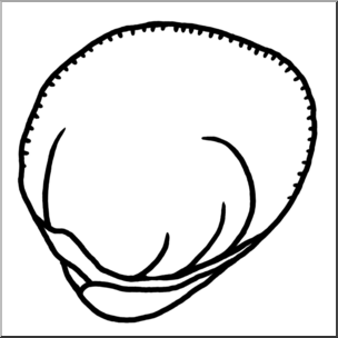 Clip Art: Seashells: Cockle Shell B&W – Abcteach