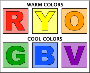 Clip Art: Color Chart 2 Warm & Cool Color – Abcteach