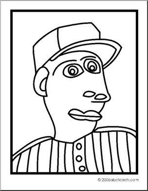 Coloring Page: Abstract – Baseball Fan – Abcteach