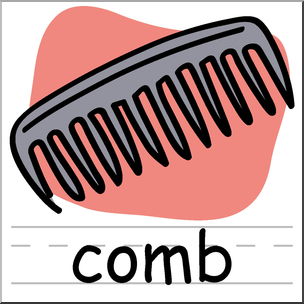 Clip Art: Basic Words: Comb Color Labeled – Abcteach