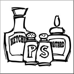 Clip Art: Condiments B&W – Abcteach