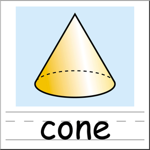 Clip Art: 3D Solids: Cone Color 2 Labeled – Abcteach