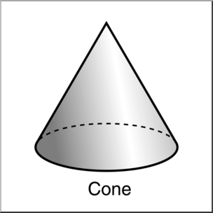Clip Art: 3D Solids: Cone Grayscale Labeled – Abcteach