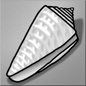 Clip Art: Seashells: Cone Shell Grayscale – Abcteach