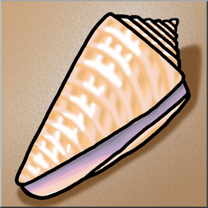 Clip Art: Seashells: Cone Shell Color – Abcteach