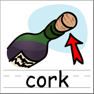 Clip Art: Basic Words: Cork Color Labeled – Abcteach