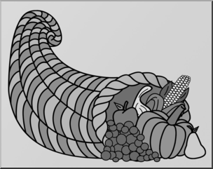 Clip Art: Cornucopia Grayscale – Abcteach