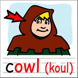Clip Art: Basic Words: -owl Phonics: Cowl Color – Abcteach