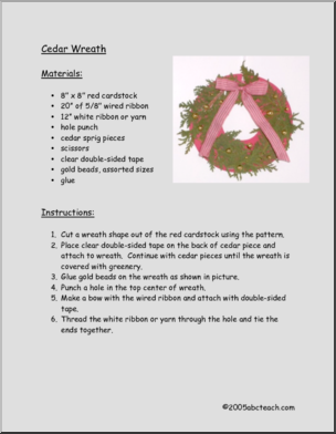 Craft: Cedar Wreath – Abcteach