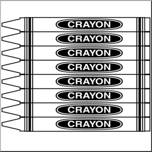 Clip Art: Crayons B&W – Abcteach