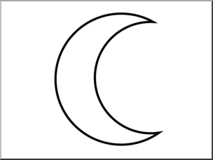 Clip Art: Shapes: Crescent B&W Unlabeled – Abcteach