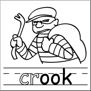 Clip Art: Basic Words: -ook Phonics: Crook B&W – Abcteach