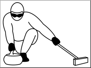 Clip Art: Curling 2 B&W – Abcteach