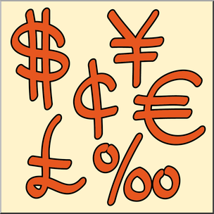Clip Art: Currency Symbols 2 Color – Abcteach