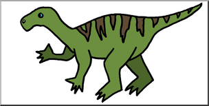 Clip Art: Cute Dinos Iguanodon Color – Abcteach