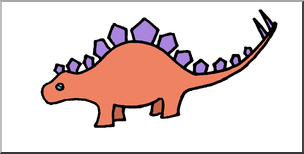 Clip Art: Cute Dinos Stegosaurus Color – Abcteach