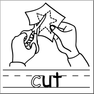 Clip Art: Basic Words: -ut Phonics: Cut B&W – Abcteach