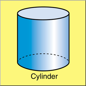 Clip Art: 3D Solids: Cylinder Color Labeled – Abcteach