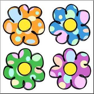 Clip Art: Graphic Daisies Color 2 – Abcteach