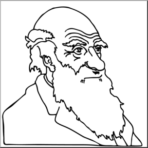 Clip Art: Science: Darwin B&W – Abcteach