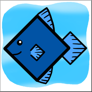 Clip Art: Basic Shapes: FIsh: Diamondfish Color – Abcteach