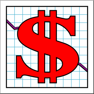 Clip Art: Money: Dollar Sign 1 Color 2 – Abcteach