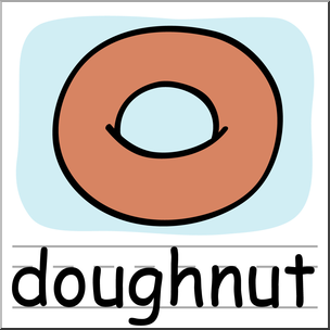 Clip Art: Basic Words: Doughnut Color Labeled – Abcteach