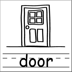 Clip Art Basic Words Door B W Labeled Abcteach