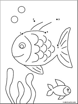 Dot to Dot: Fish (to 5) – Abcteach