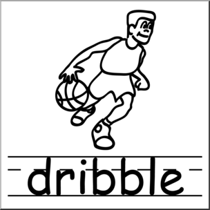 Clip Art: Basic Words: Dribble B&W Labeled – Abcteach