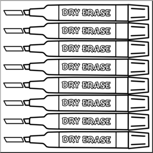 Clip Art: Dry Erase Marker Set B&W – Abcteach