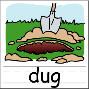 Clip Art: Basic Words: Dug Color Labeled – Abcteach