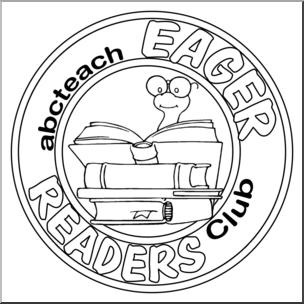 Clip Art: Eager Readers Club Logo 2 B&W – Abcteach
