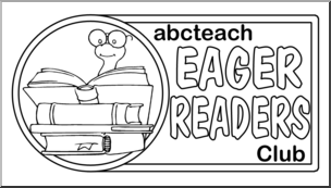 Clip Art: Eager Readers Club Logo 1 B&W – Abcteach