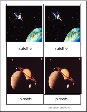Montessori: Three-Part Matching Cards: Earth/Space – Abcteach