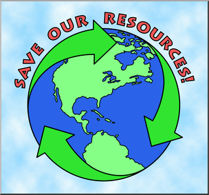 Clip Art: Earth: Save Our Resources Color 1 – Abcteach