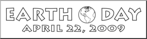 Clip Art: Earth Day Banner 3 B&W – Abcteach