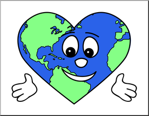 Clip Art: Cute Earth: Heart Color 2 – Abcteach
