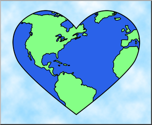 Clip Art: Earth: Heart Color 1 – Abcteach