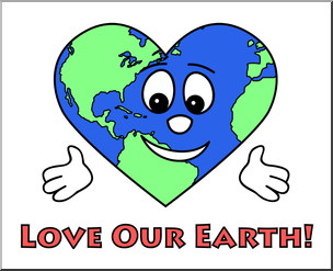 Clip Art: Cute Earth: Love Our Earth Color 2 – Abcteach