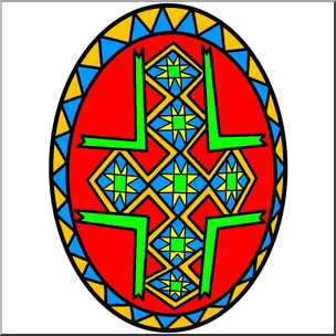 Clip Art: Easter Egg 5 Color – Abcteach
