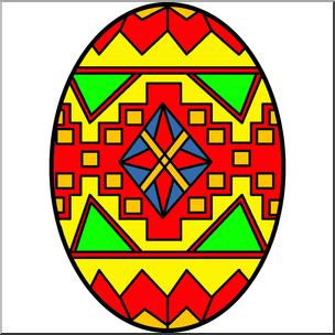Clip Art: Easter Egg 7 Color – Abcteach