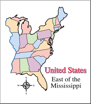 Clip Art: US Map: Eastern States Color Blank – Abcteach