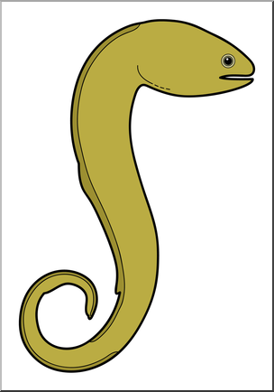Clip Art: Baby Animals: Eel Elver Color 1 – Abcteach