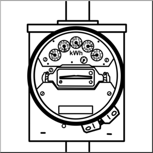 Clip Art: Electricity: Meter B&W – Abcteach