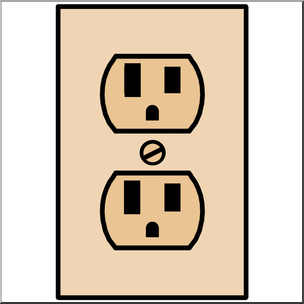 Clip Art: Electricity: Outlet Color – Abcteach