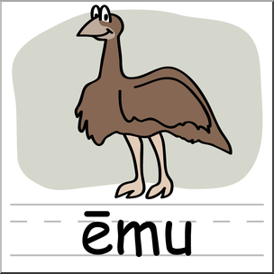 Clip Art: Basic Words: Emu Color Labeled – Abcteach