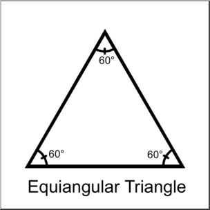 Clip Art: Shapes: Triangle: Equiangular B&W Labeled – Abcteach